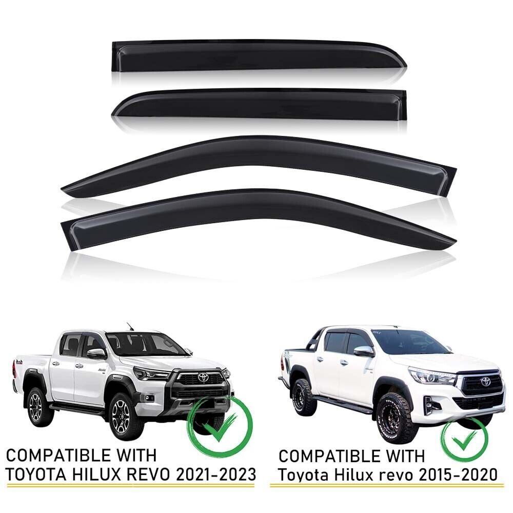 Weather Shields Weathershields Window Visors for Toyota Hilux 2015-2024 ...