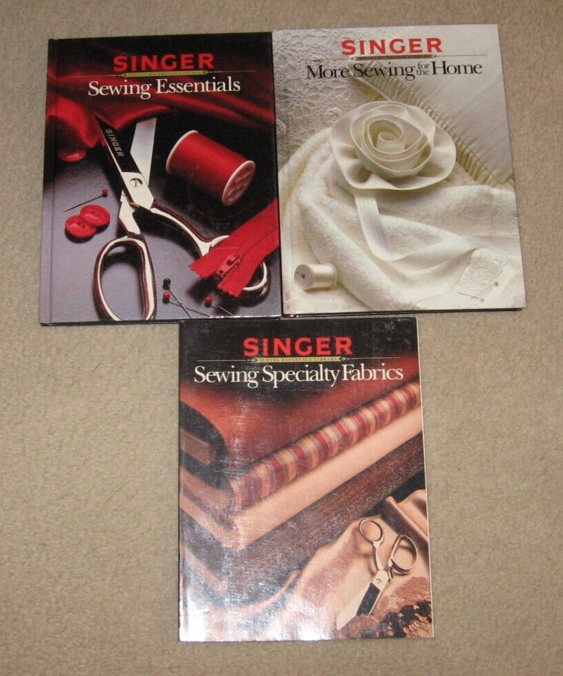 Lot of 3 Vintage Singer Sewing Books - 2 Hardback 1 Paperback Vintage ...