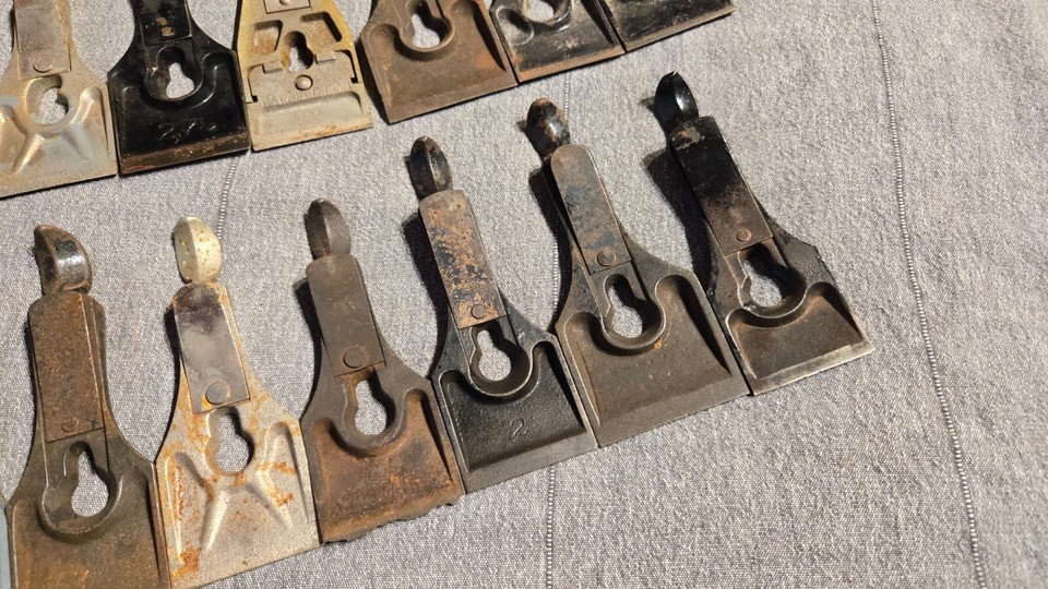 Lot of 20 Vintage HAND PLANE LEVER CAPS - Stanley, Millers Falls, Etc ...