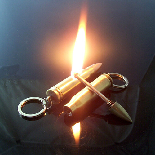 Camping Hiking Survival Fire Starter Flint Match Bullet Lighter ...