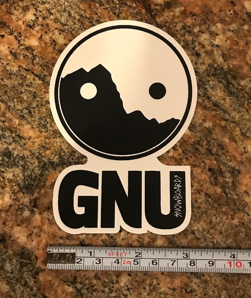 Gnu Snowboard Sticker - Snowboarding Skiing Mountain Sports Burton ...