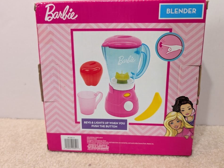 BARBIE,ELECTRONIC BLENDER KITCHEN PLAYSET,REVS & LIGHTS UP,BLADE SPINS ...