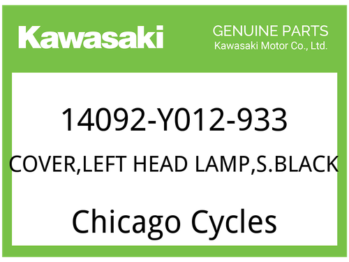 Kawasaki OEM Part 14092-Y012-933 COVER,LEFT HEAD LAMP,S.BLACK | eBay