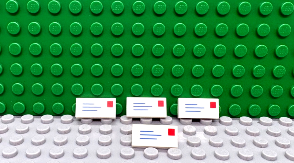 LEGO 1x2 White Printed Letter Address & Stamp Envelope"You Pick Your ...