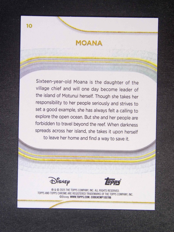 2025 Topps Chrome Disney Moana Yellow Refractor /275 | eBay