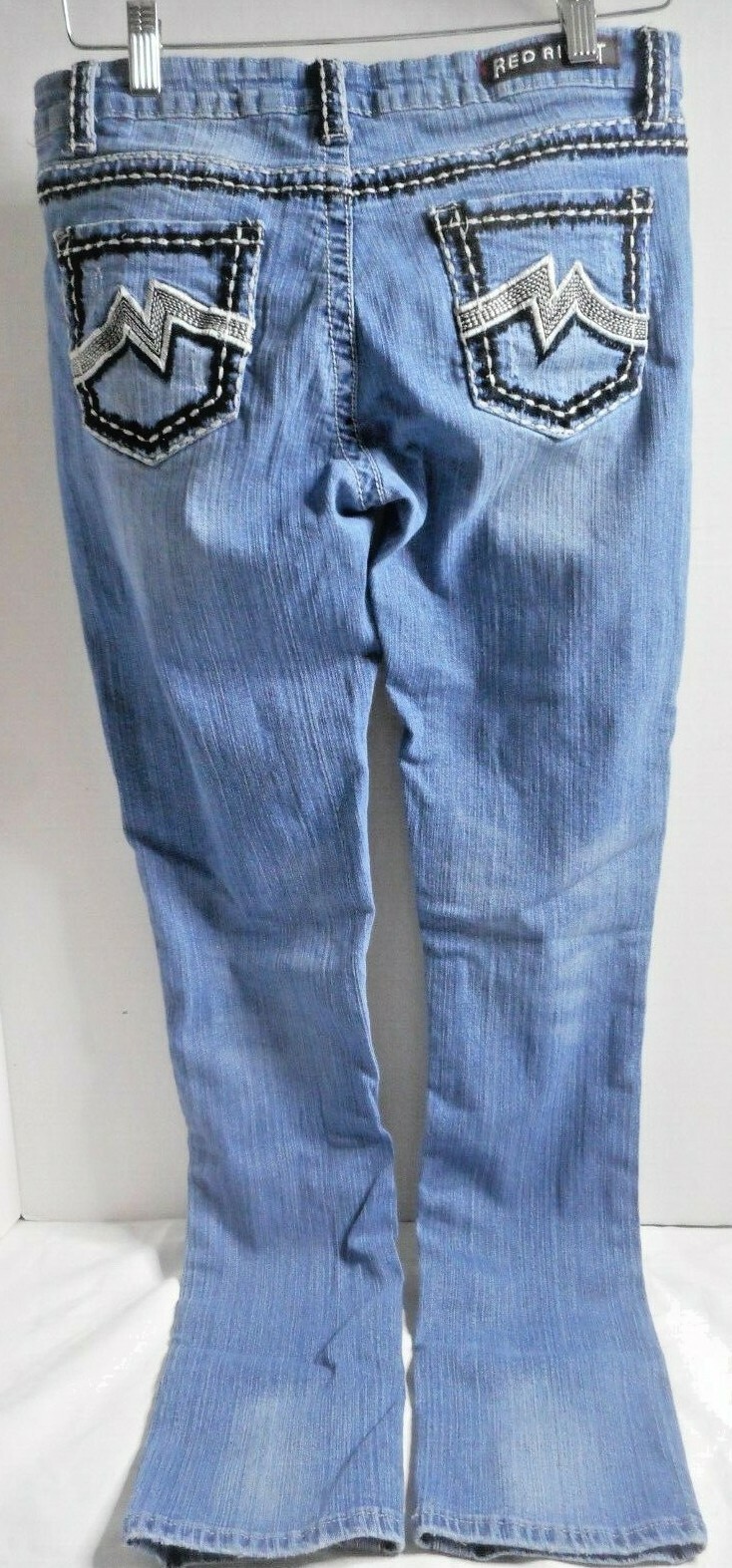 Red Rivet Blue Jean Jr Sz11 Thick Stitch Distressed S… - Gem