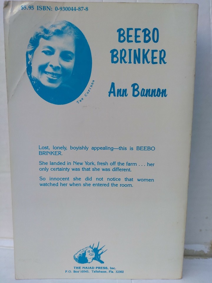 ANN BANNON Beebo Brinker 1962 PAPERBACK 1986 Naiad Press reprint LGBT ...