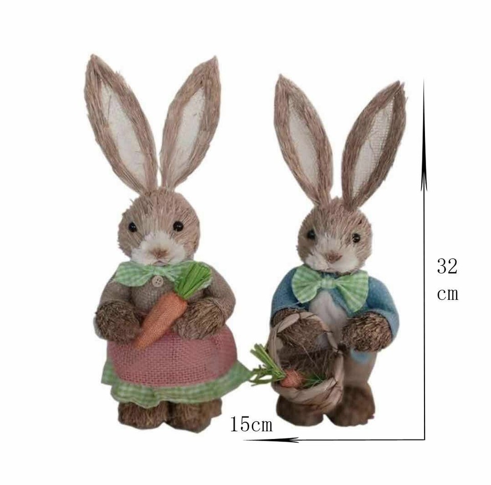Easter Bunny Straw Rabbit Spring Home Decorations Garden Outdoor ...