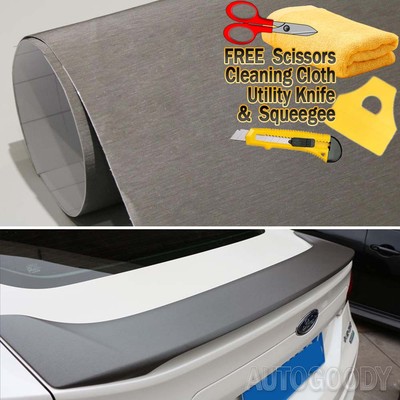 60" x 60" Gray Brushed Aluminum Vinyl Film Wrap Sticker Decal Air ...