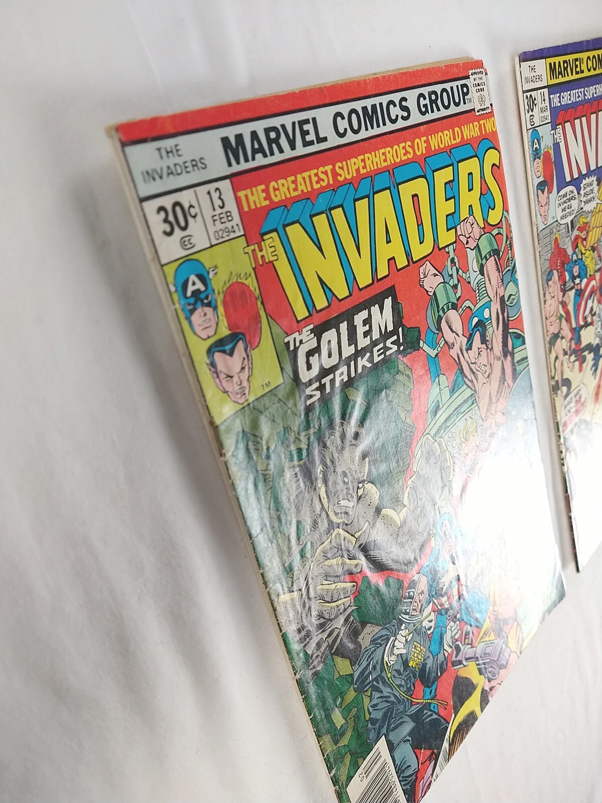 The Invaders #13 #14 Bronze Age Lot (1977 Marvel Comics) Namor Golem ...