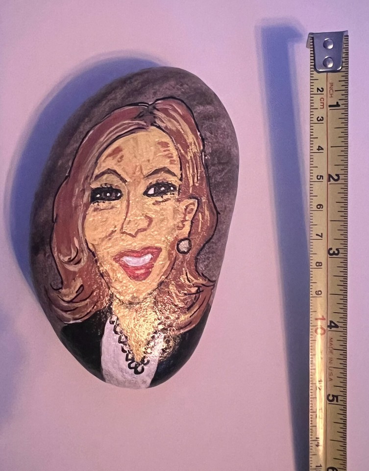 Hand Painted River Rock VICE PRESIDENT KAMALA HARRIS Democrat - Stone ...