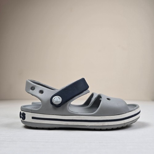 Crocs Crocband Sandals Size C11 Gray Navy Water Shoes | eBay