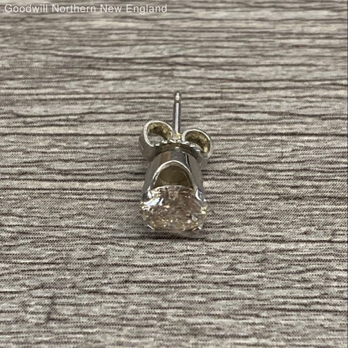 14K White Gold Round Cut Diamond Single Stud Earring 5.8mm 0.80g | eBay