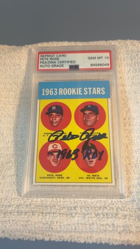 1963 Topps Reprint #537 Pete Rose Autograph RC Rookie PSA Auto 10 | eBay