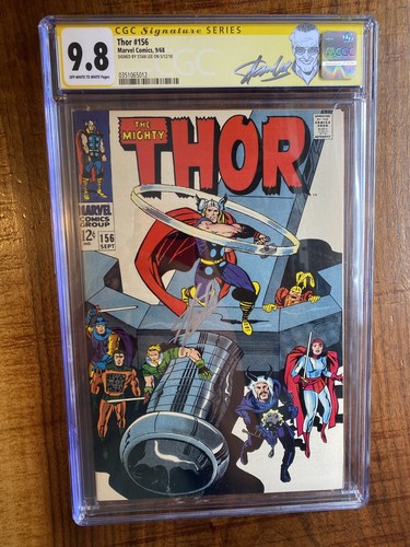 Stan Lee signed 1968 CGC 9.8 Thor #156 Marvel Comics Autograph Highest ...