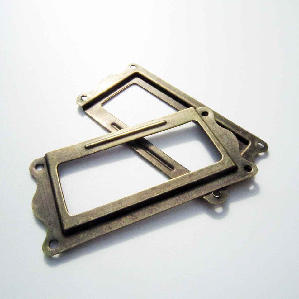 12pcs Cabinet Drawer Iron Tag Label Pull Frame Handle File Name Card ...