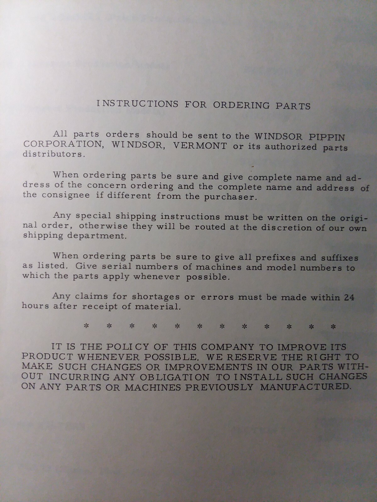 Pippin Windsor Vermont Tractor Front Loader & Backhoe Attachments Parts ...