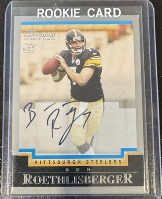 2004 Ben Roethlisberger Rookie Auto Blue RC Bowman #114 Pittsburgh ...