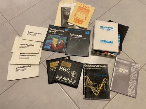 Acorn BBC Micro Computer Manual and Software Cases, Adventure Hints etc ...