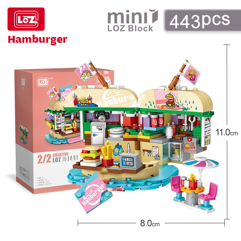 LOZ Mini Blocks Sets Food Street View Building Blocks Micro Bricks with ...