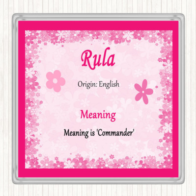 Rula Name Meaning Drinks Mat Coaster Pink | eBay UK