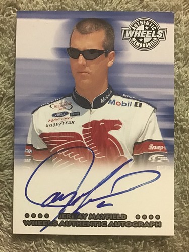 2001 Press Pass Wheels JEREMY MAYFIELD #12 Mobil 1 On card Autograph ...