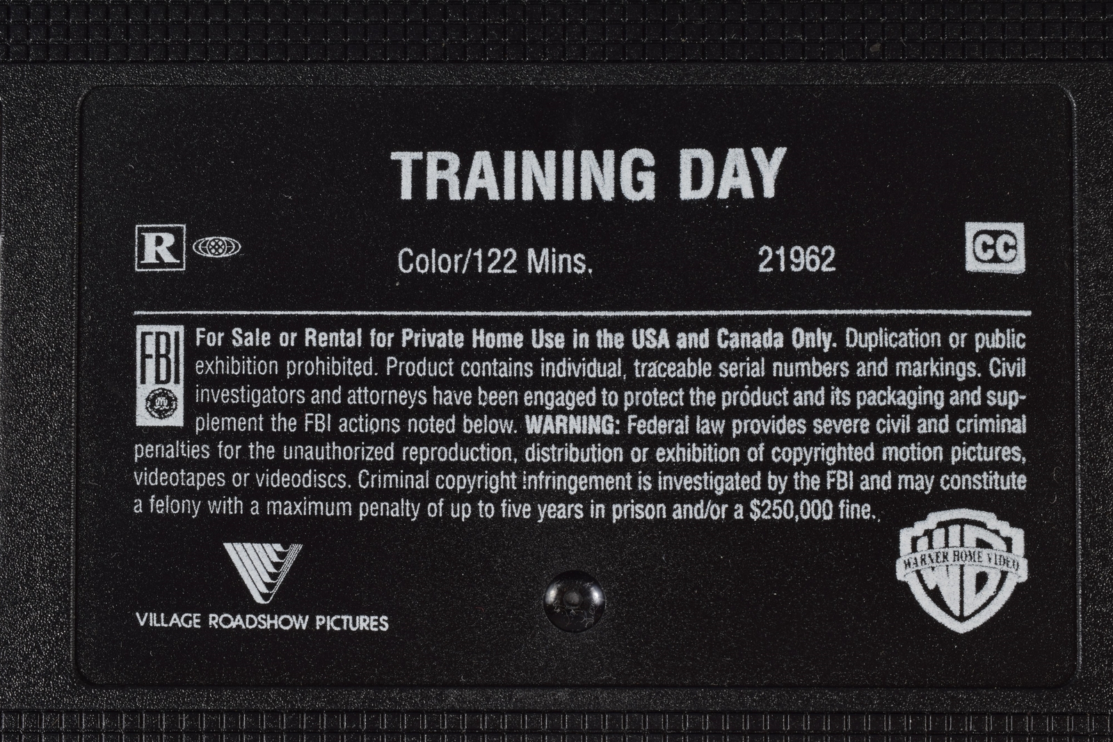 Training Day (VHS, 2002, Alternate Ending, Denzel Washington Ethan ...