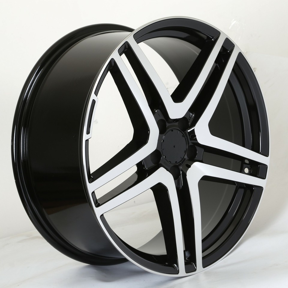 20" STAGGERED BLACK S65 AMG RIMS WHEELS MERCEDES BENZ S500 S550 E350 ...