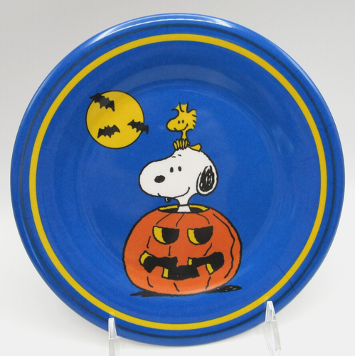 HALLOWEEN PEANUTS SNOOPY & WOODSTOCK MELAMINE DESSERT SALAD SIDE PLATES ...