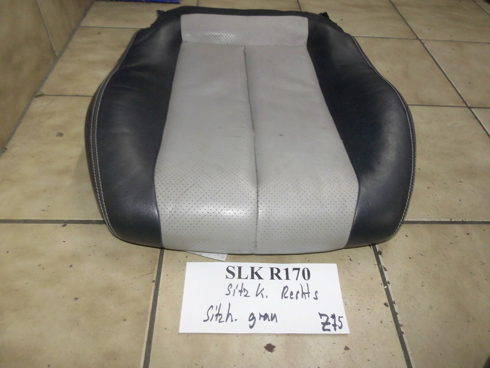 Sitzauflage Sitzkissen rechts schwarz grau Sitzheizung Sitz R170 SLK ...