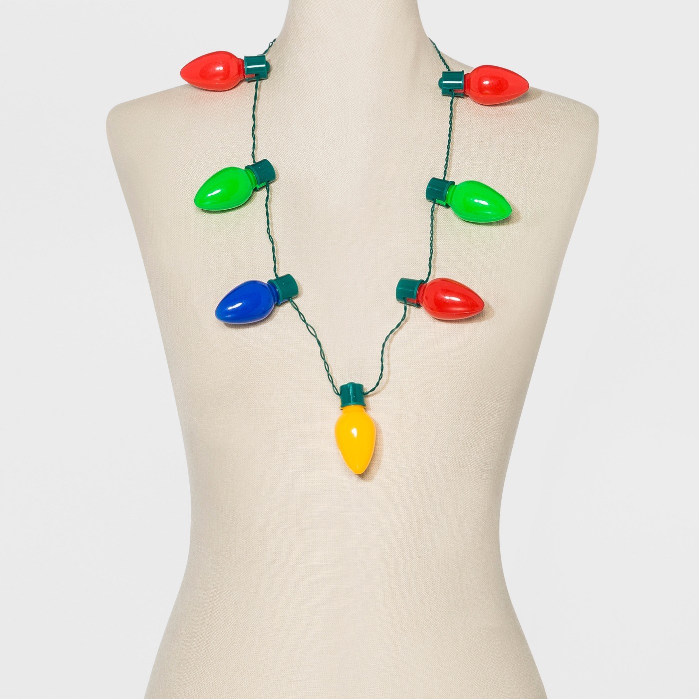 Jumbo Christmas Multicolor 7 LED Bulb Holiday Flashing Necklace 3 ...