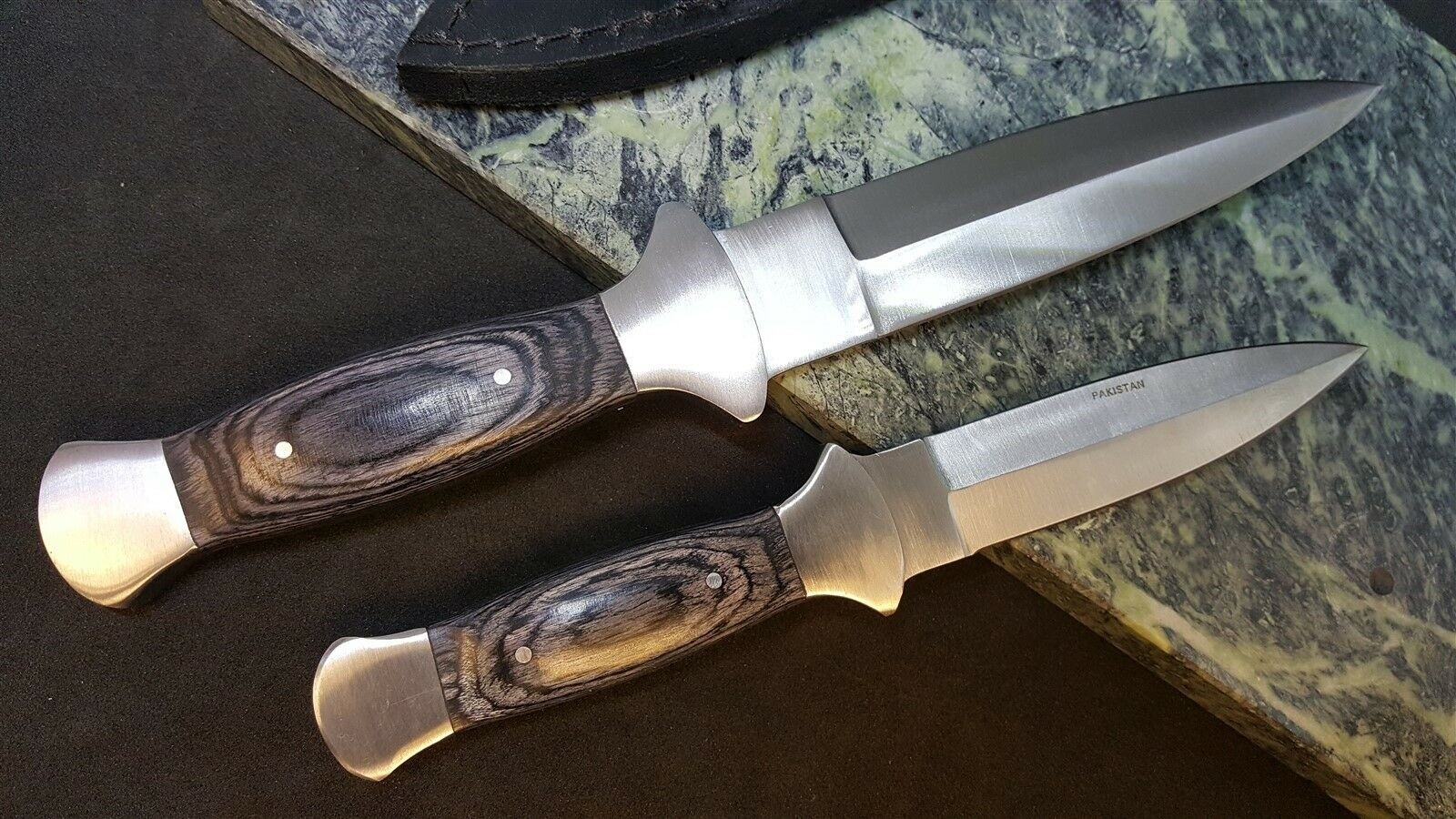 2 pack of two sizes of Double Edged Dagger Blade Boot Knife with ...