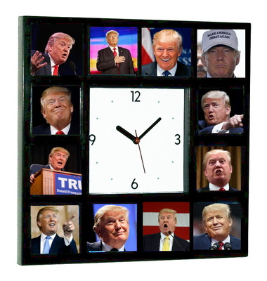 Elect Donald Trump For President 2024 Campaign Clock with 12 pictures ...