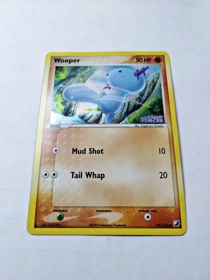 Pokémon TCG Wooper EX Unseen Forces 79/115 Reg. Com. - 2 small creases ...