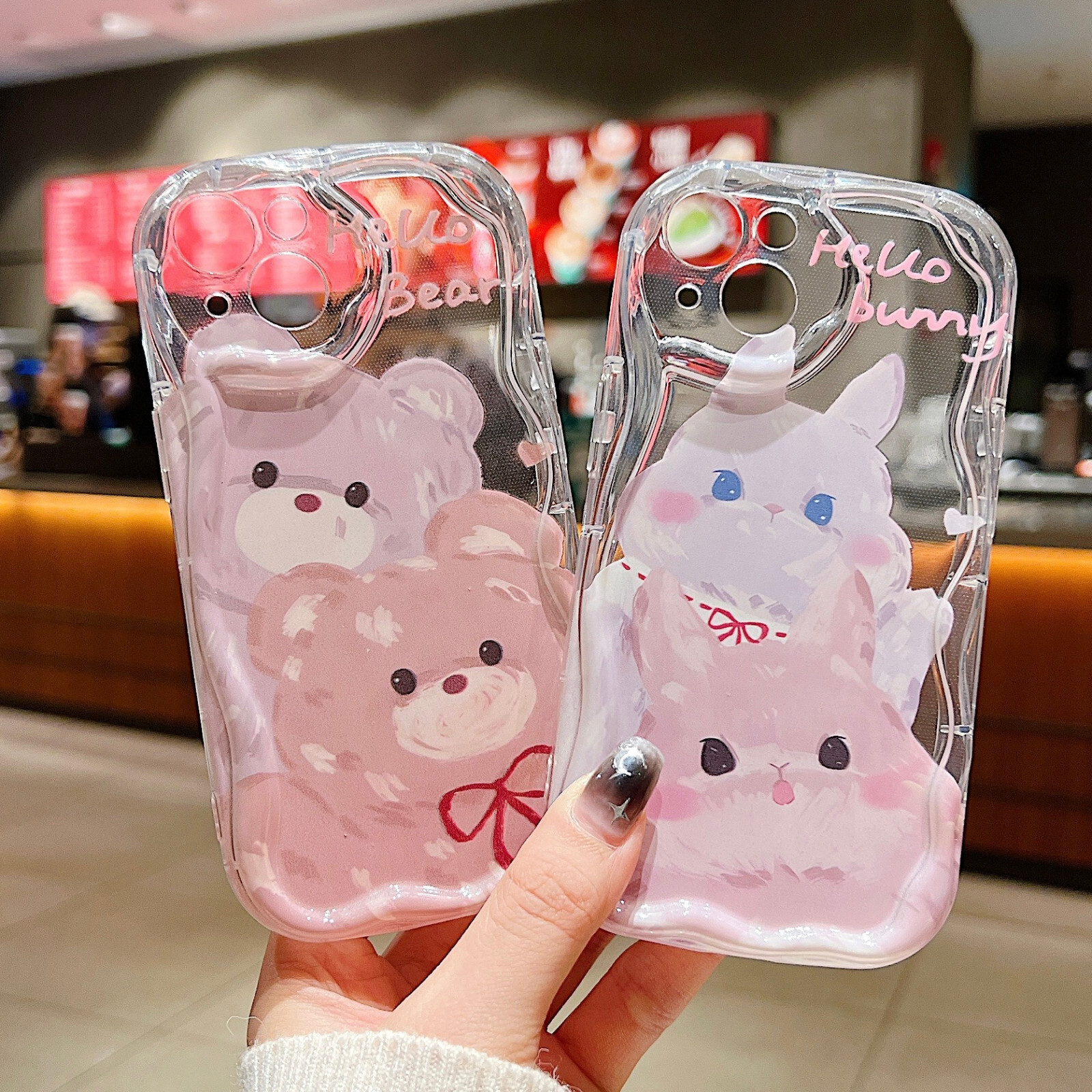 2D Cute Cream Cartoon Bear For OPPO VIVO Infinix Hot Soft Phone Case ...