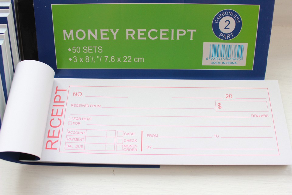10X Rent receipt Cash Money record book 2 part 50 sets duplicate form ...