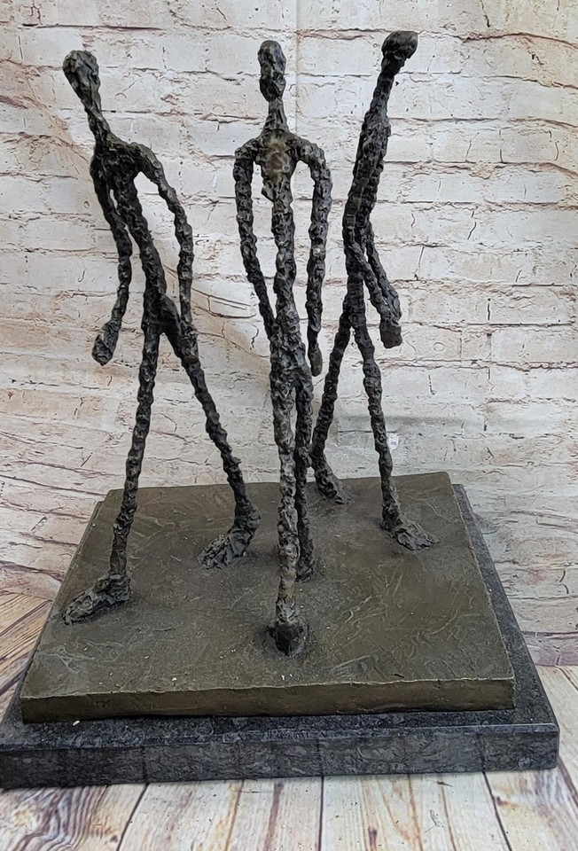 Three Walking Men Surrealist Abstract Stick Figure Man Bronze Sculpture ...