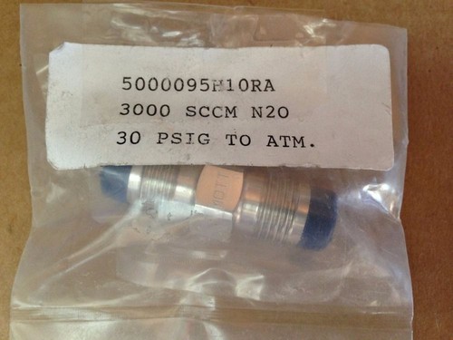 MOTT Flow Restrictor 1/4" NPT, 5000095H10RA, 30 Psig To Atm, 3000 Sccm ...
