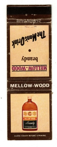 MELLOW-WOOD BRANDY matchcover matchbook - BEVERAGE ADVERTISING | eBay