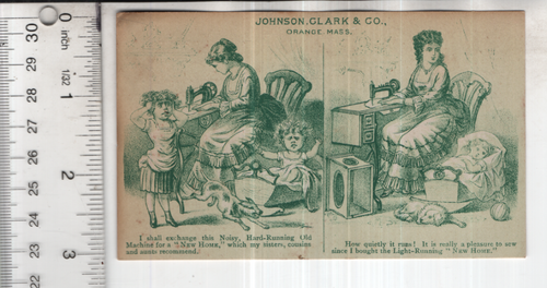 New Home Sewing Machine Woman Children Dog Victorian Trade Card 5"x3 ...