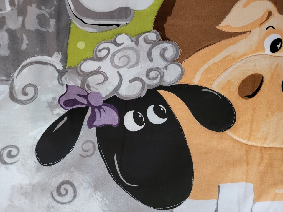 Susybee Barnyard Animals Fabric Panel 100% Premium Cotton 36" X 44 ...