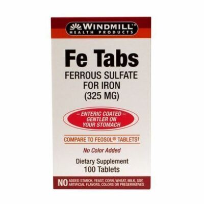 Fe Tabs Ferrous Sulfate 100 Tabs By Windmill Health | eBay