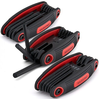 25pc Allen Wrench Set – 3 Pack | SAE & Metric Hex Keys + Torx Folding ...