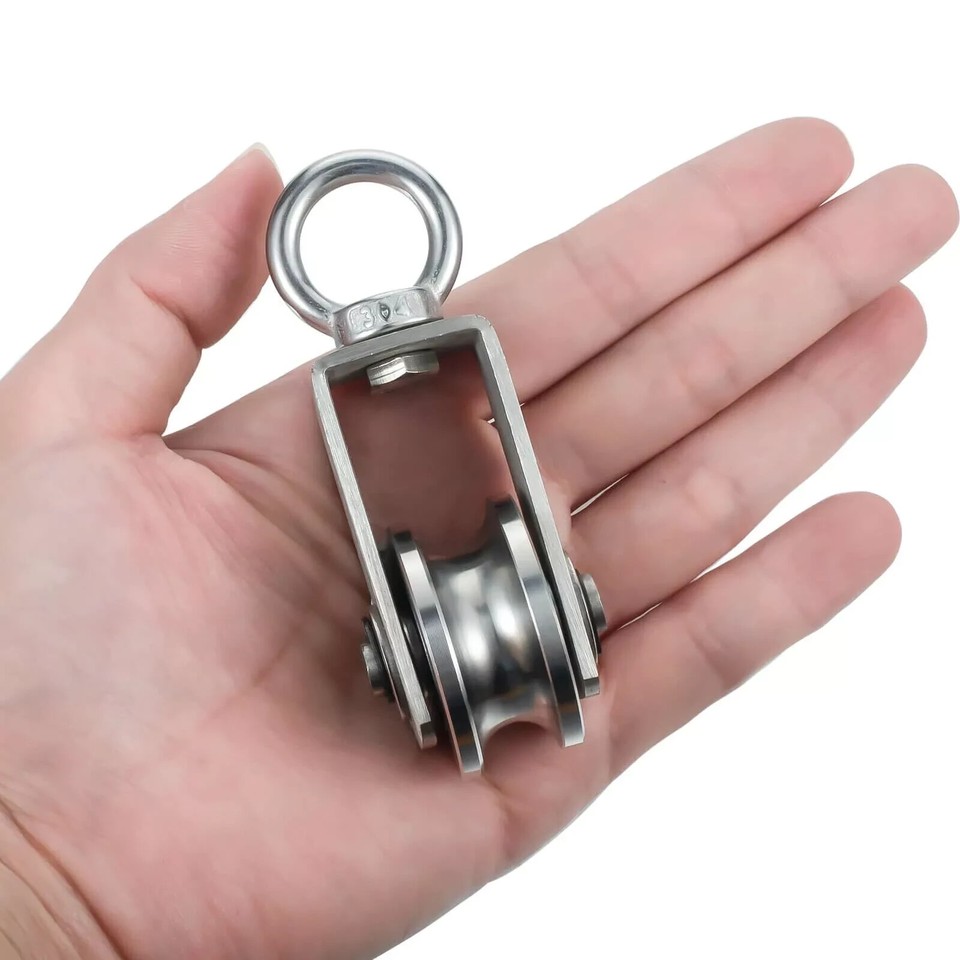 Cable Pulley Wheel for Rope with Ball Bearing 360° Swivel Small Wire ...