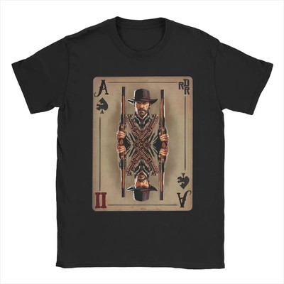 Men Arthur Morgan Card T Shirts 100% Cotton Tops Vintage Short Sleeve O ...