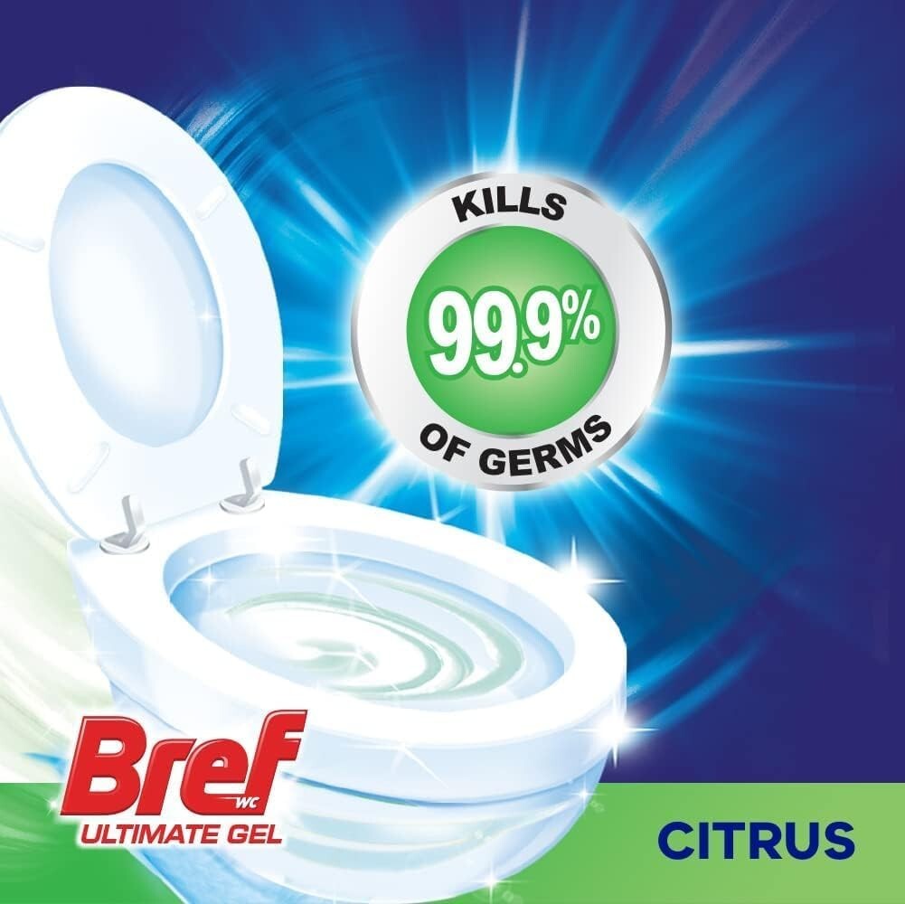 2 Pcs Bref Ultimate Gel Ultra Bleach Power Citrus Toilet Cleaner 600Ml ...