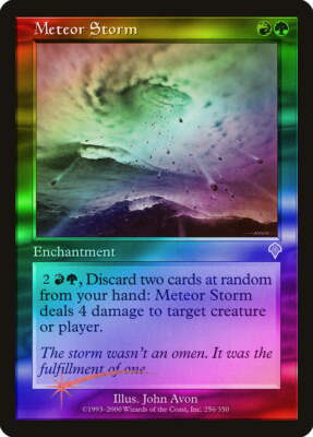 Meteor Storm FOIL Invasion HEAVILY PLD Red Green Rare MAGIC MTG CARD ...
