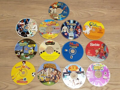 Lot Of 25 PC Games DISC ONLY Computer Games Vintage Digimon Barbie with ...
