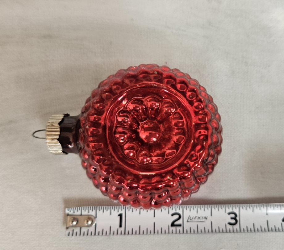 Shiny Brite U.S.A. Vintage Bumpy Red Double Indent Glass Christmas Ornament | eBay