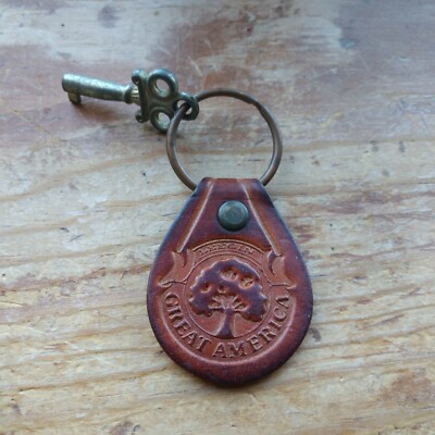 LEEGIN LEATHER GREAT AMERICAN LEATHER KEY CHAIN RING WITH SKELETON KEY ...